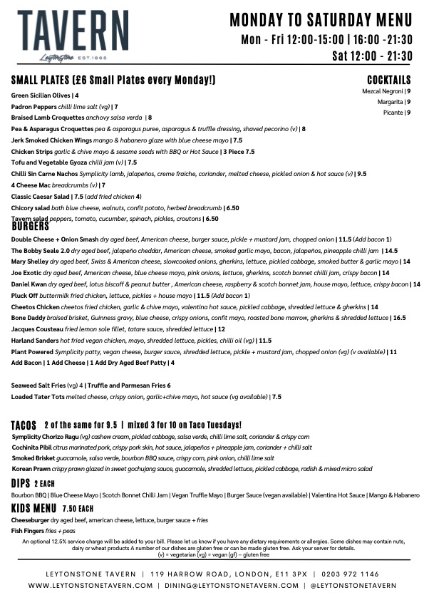TAVERN - Leytonstone EST.1865